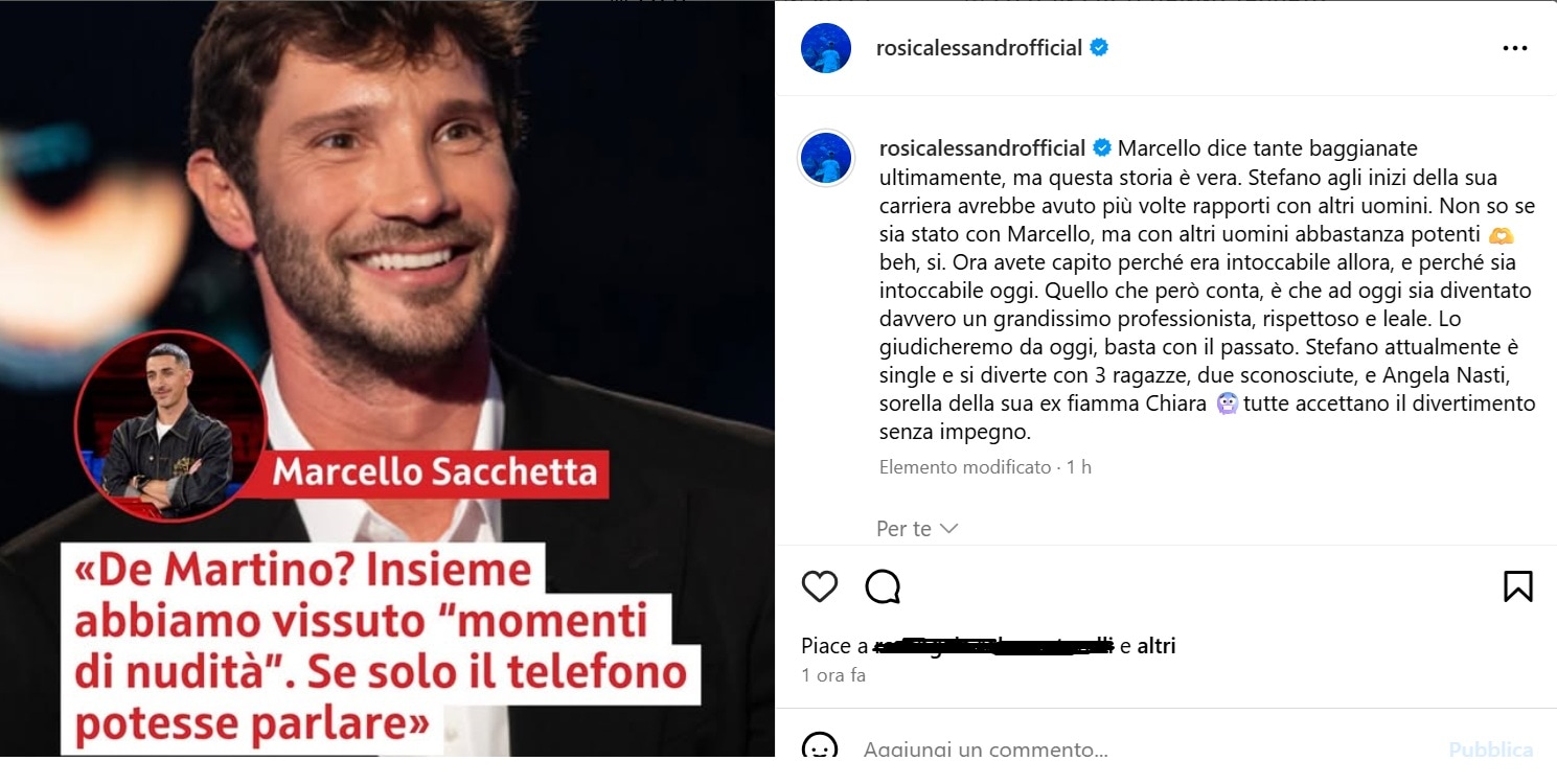 Alessandro Rosica la spara grossa su De Martino:"Stefano avrebbe avuto rapporti con uomini ...
